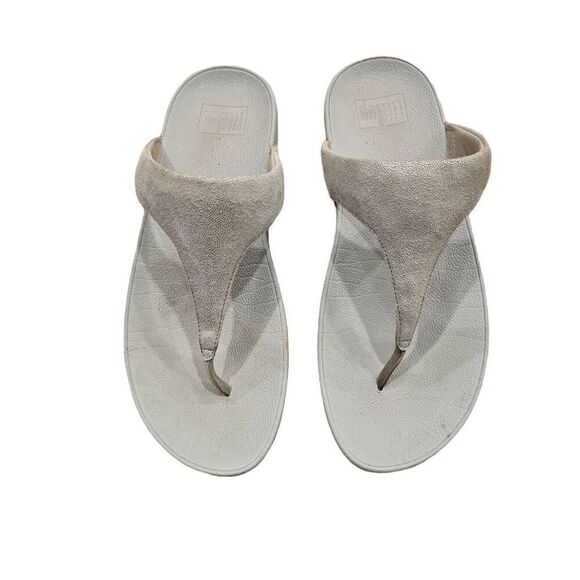 Fitflop | Shoes | Fitflop Flip Flops Womens9 Metallic Beige Slipon ...